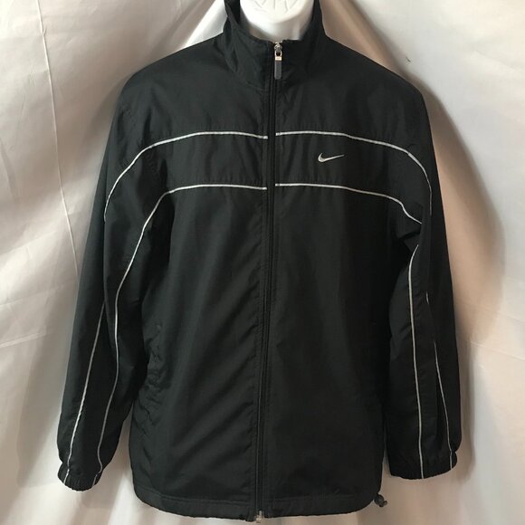 Nike | Jackets & Coats | Nike Black Trimmed In Gray Full Front Zipper ...